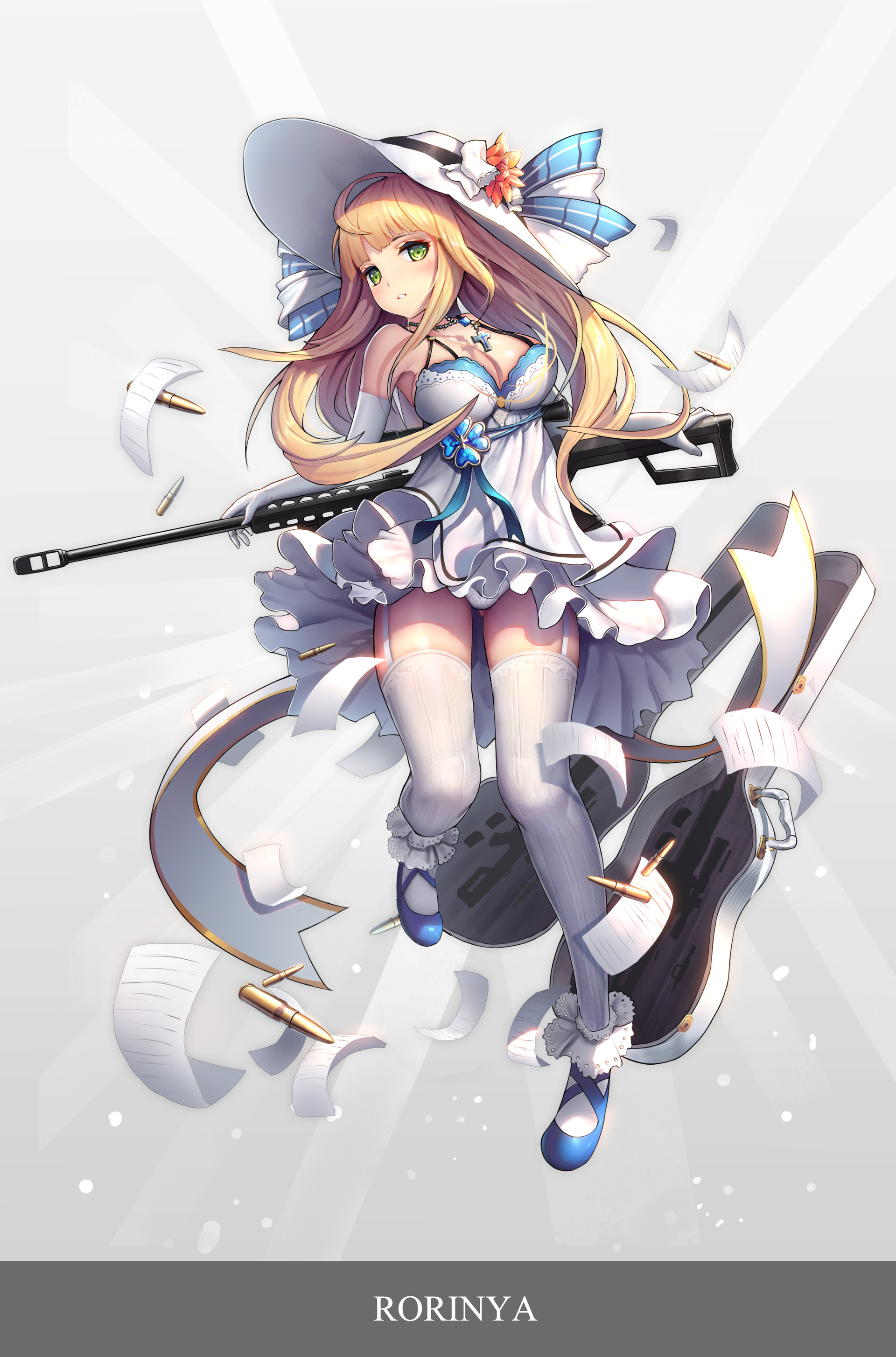 rorinya cleavage dress gun pantsu skirt lift stockings thighhighs | #538833 | yande.re